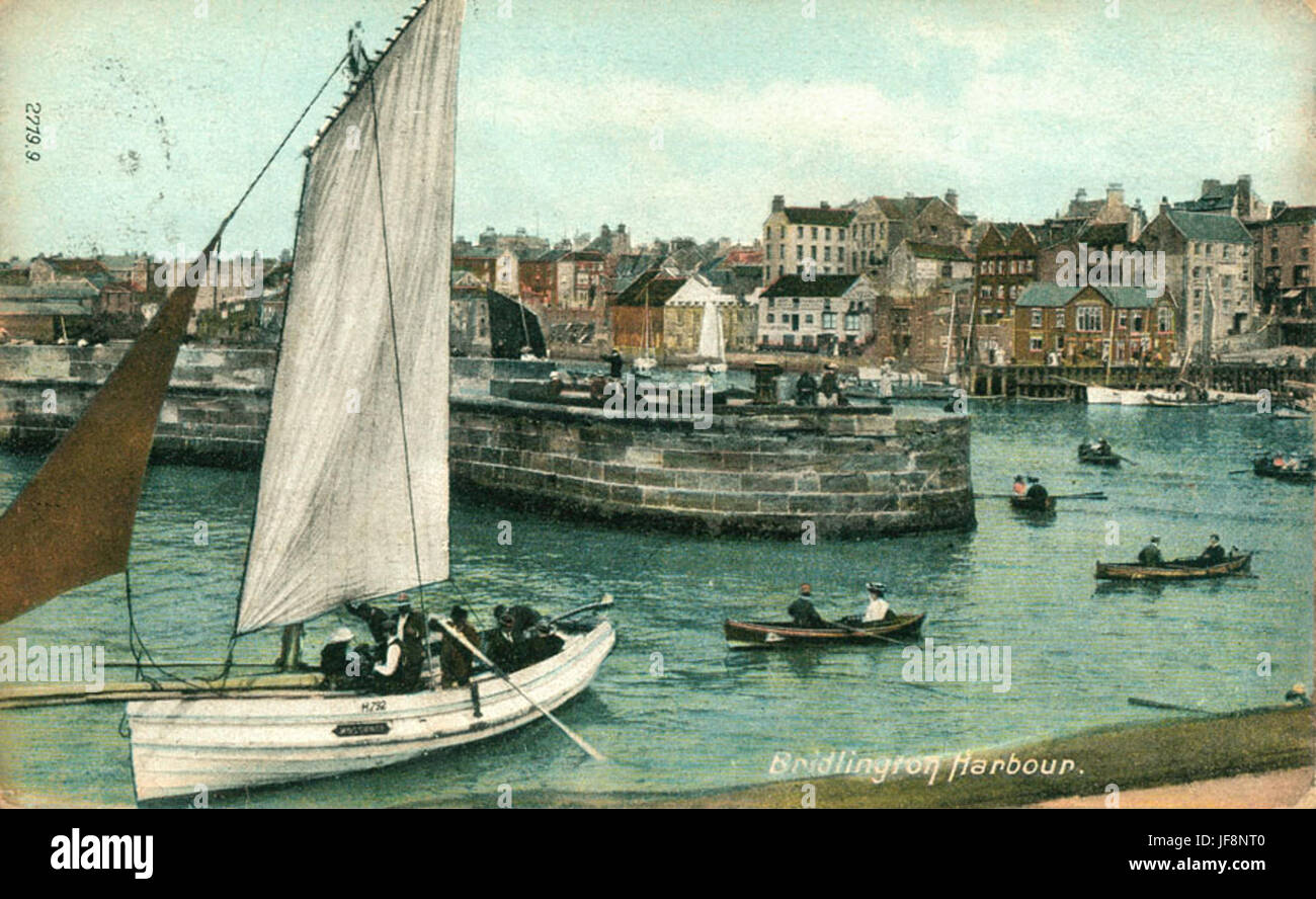 An early 20th-century photograph showing Bridlington Harbour from the ...