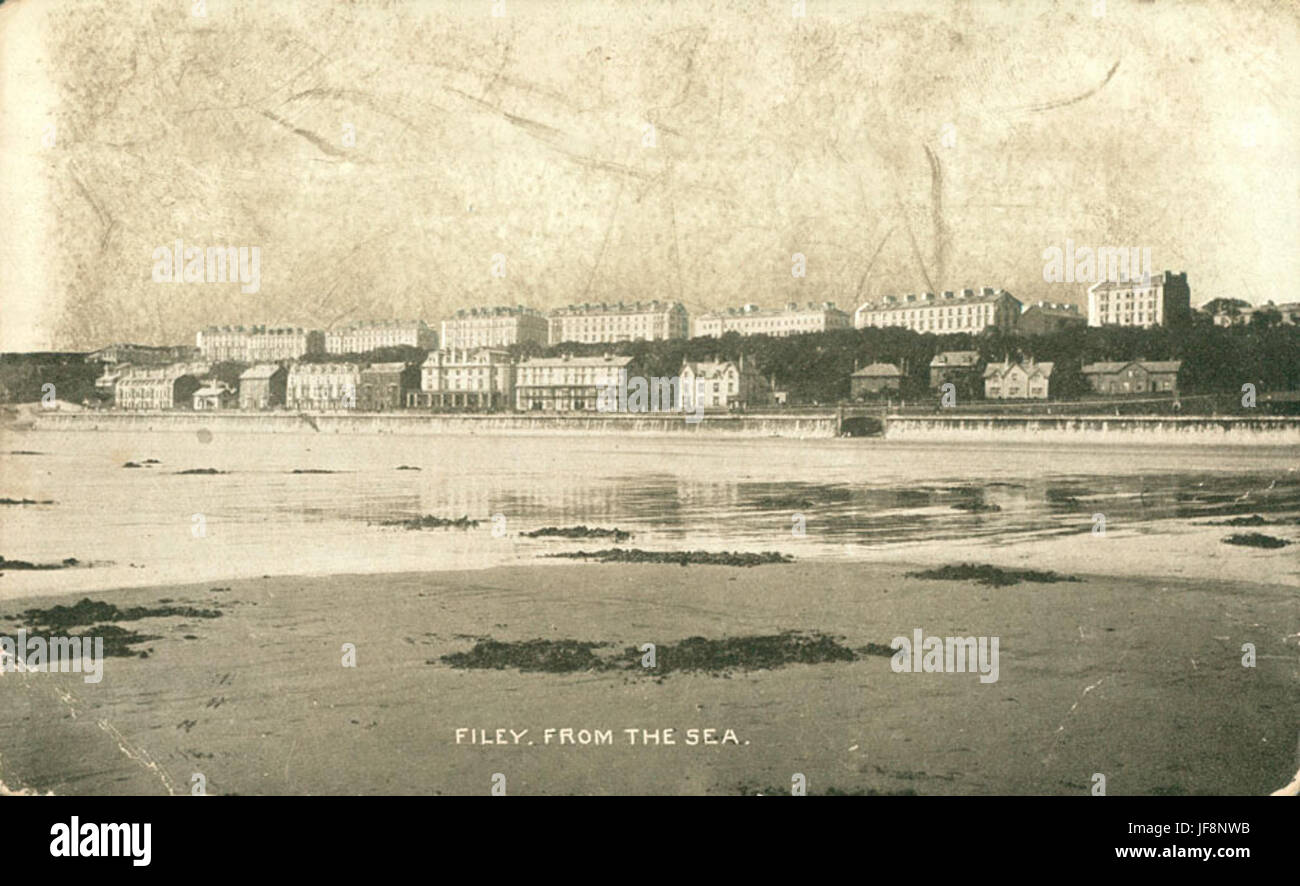 Filey Promenade in 1900, an archival photograph of this iconic seaside ...
