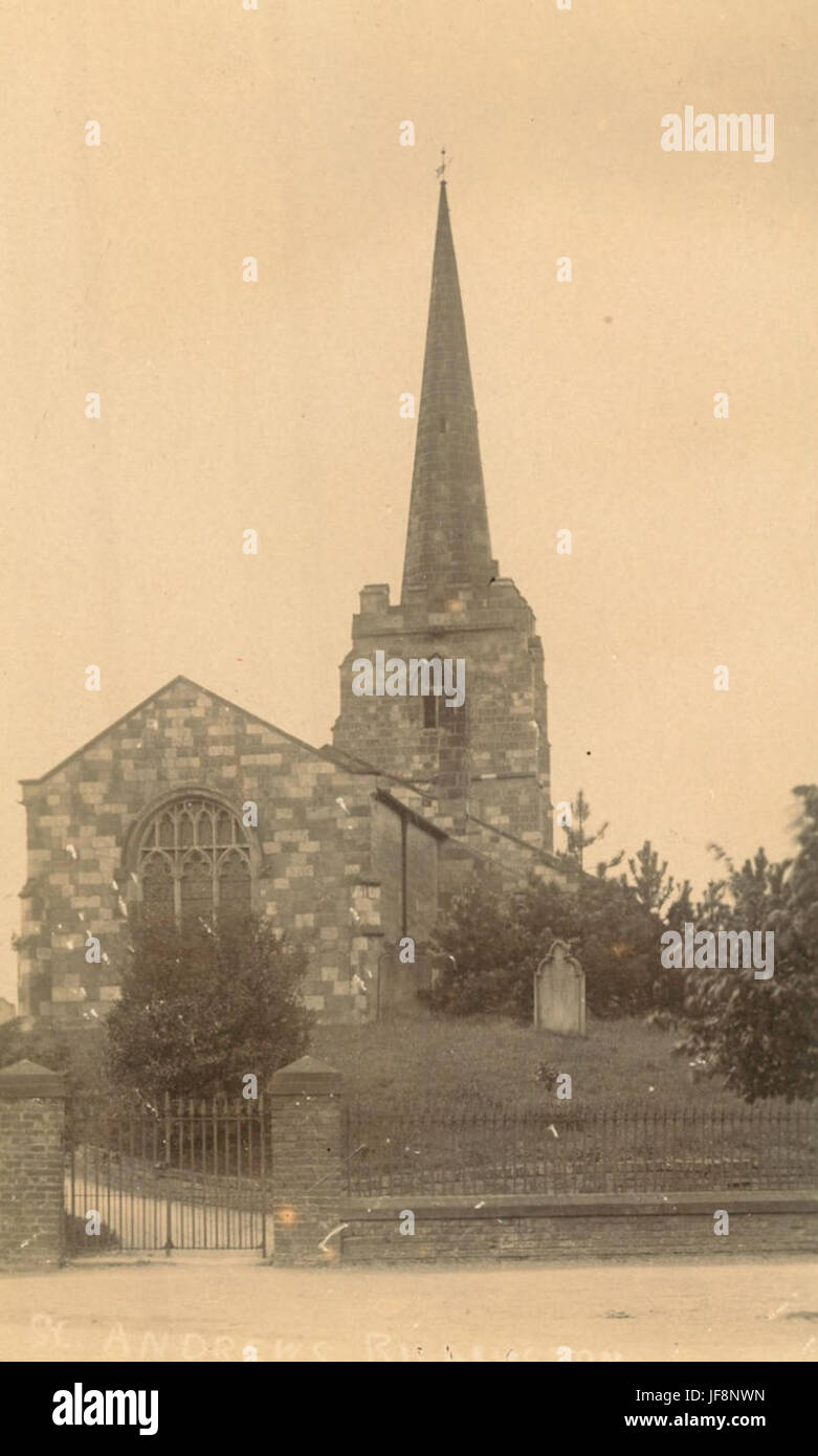 An early 20th-century photograph of St. Andrews Church in Rillington ...