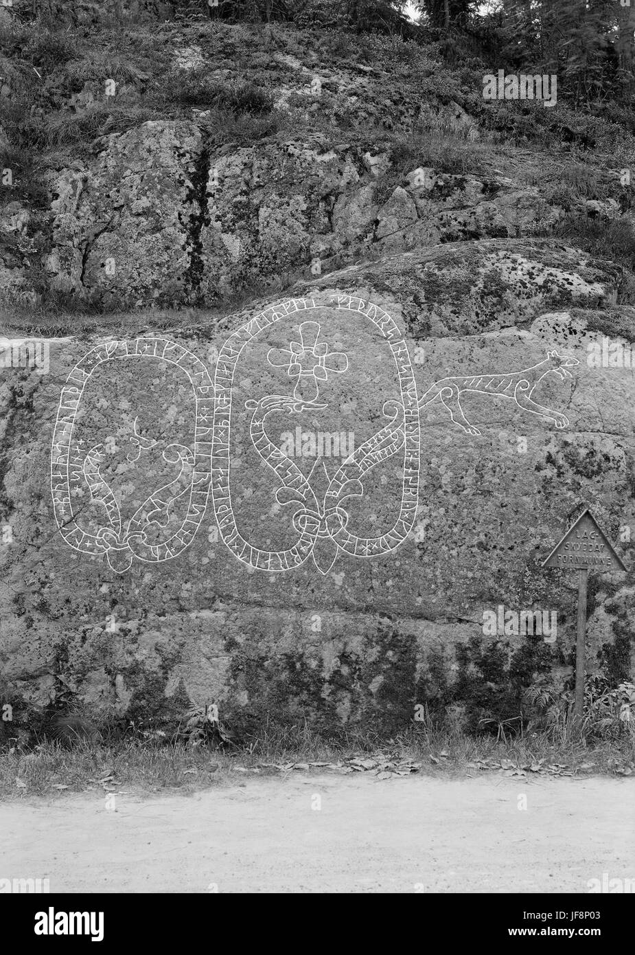 The Holmfast carving Runic inscriptions at the Old Turinge Road Stock ...