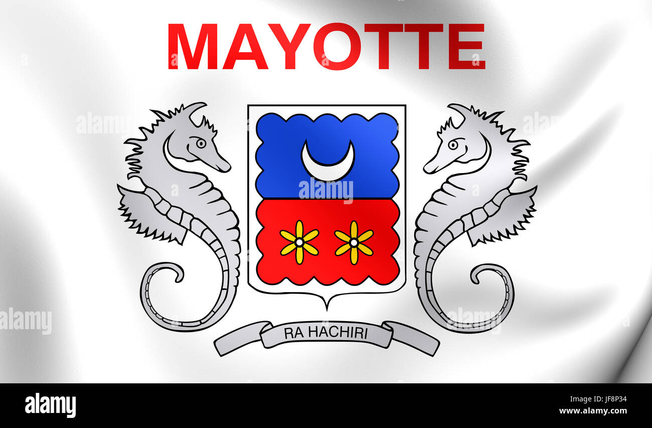 Department of Mayotte Flag. Close Up Stock Photo - Alamy