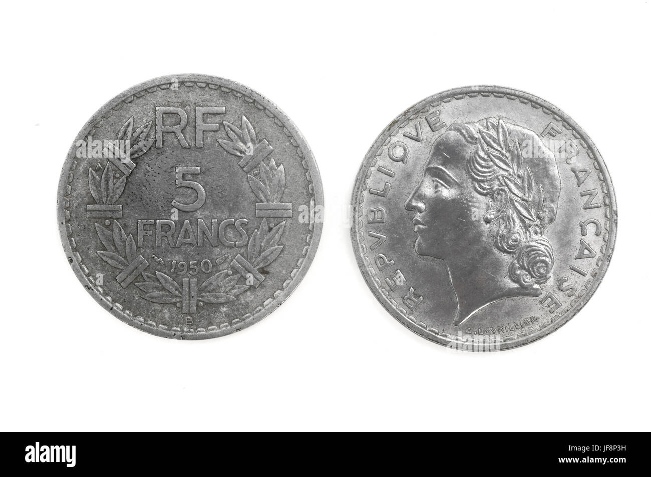 A French coin, 5 francs, from 1950 Stock Photo - Alamy