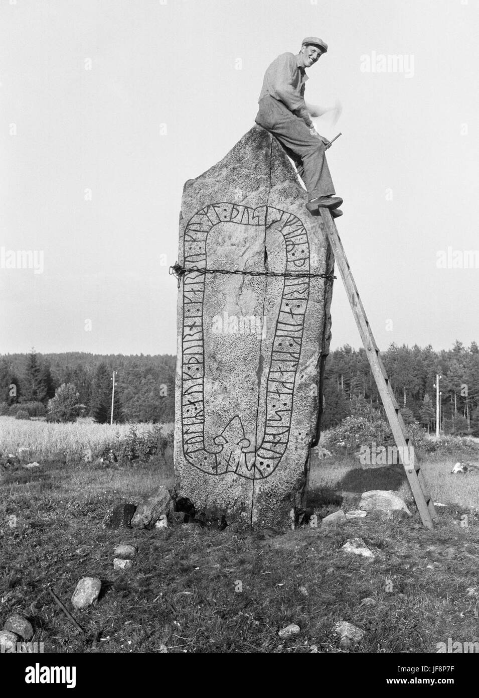 The ancient rune stone from Svedjorna, Sweden, offering a glimpse into ...