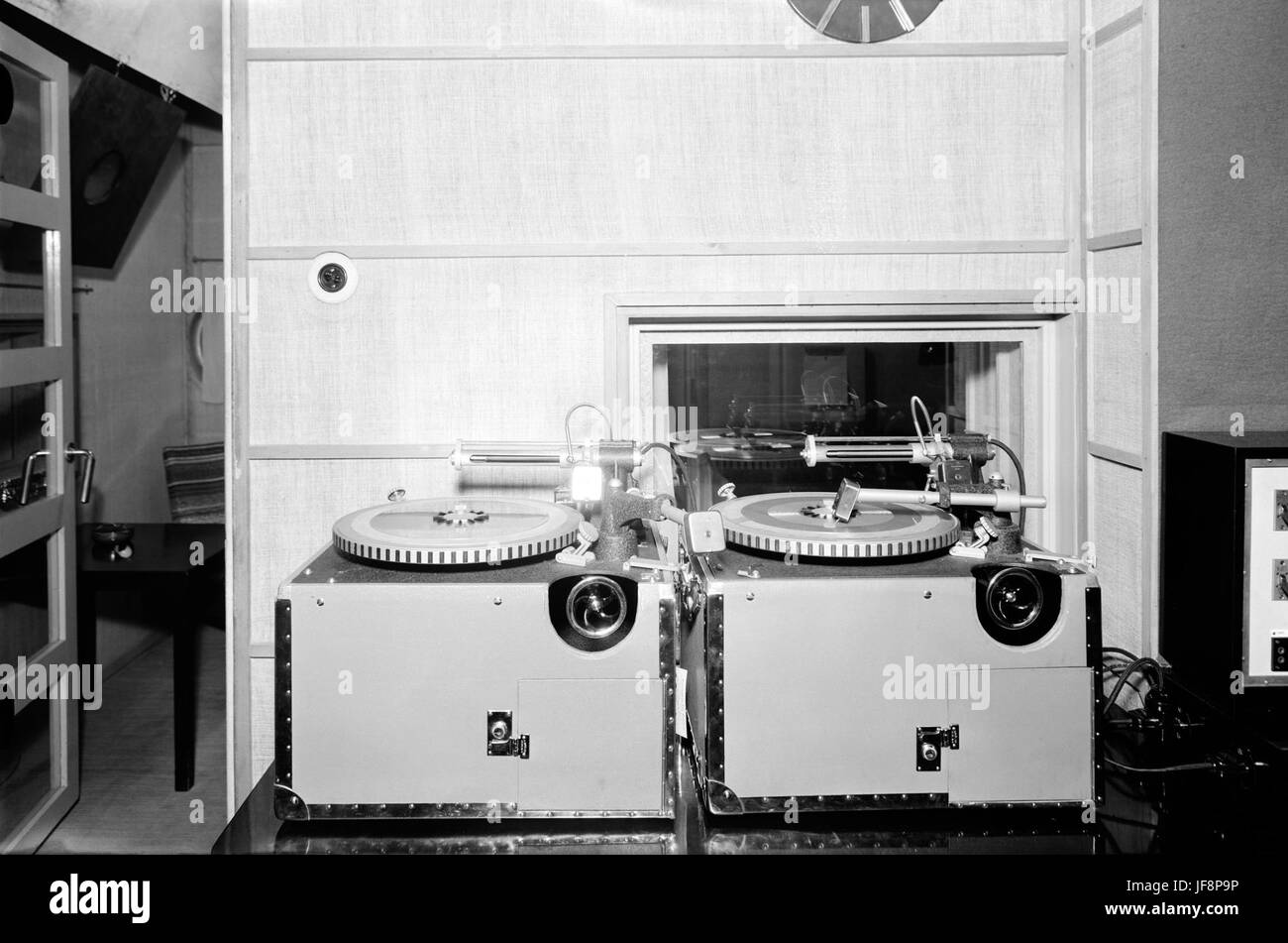 A historical photo capturing a moment at the Finnish Broadcasting ...