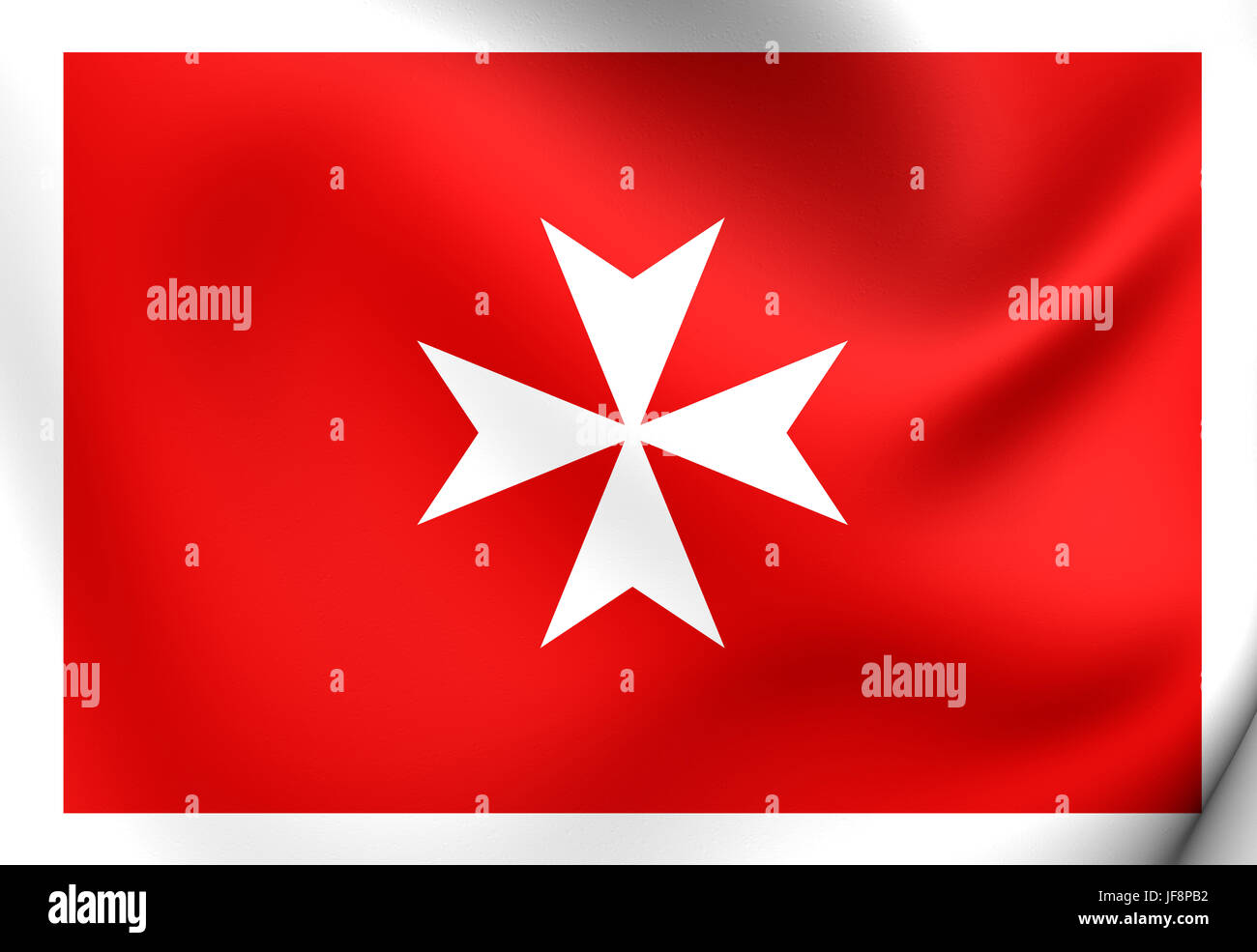 3D Civil Ensign of Malta. Close Up Stock Photo - Alamy