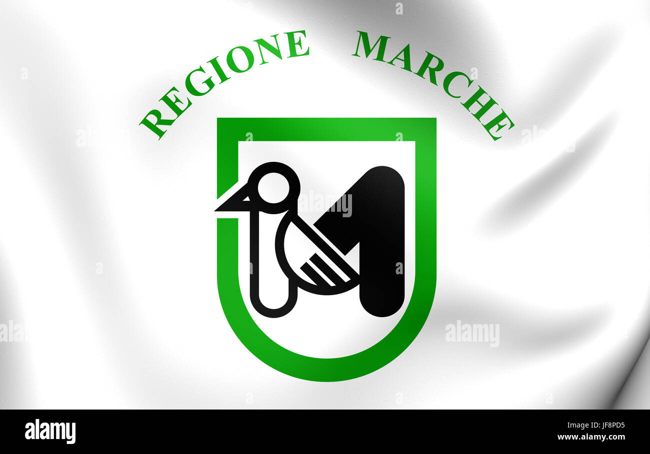 3D Flag of the Marche, Italy Stock Photo - Alamy