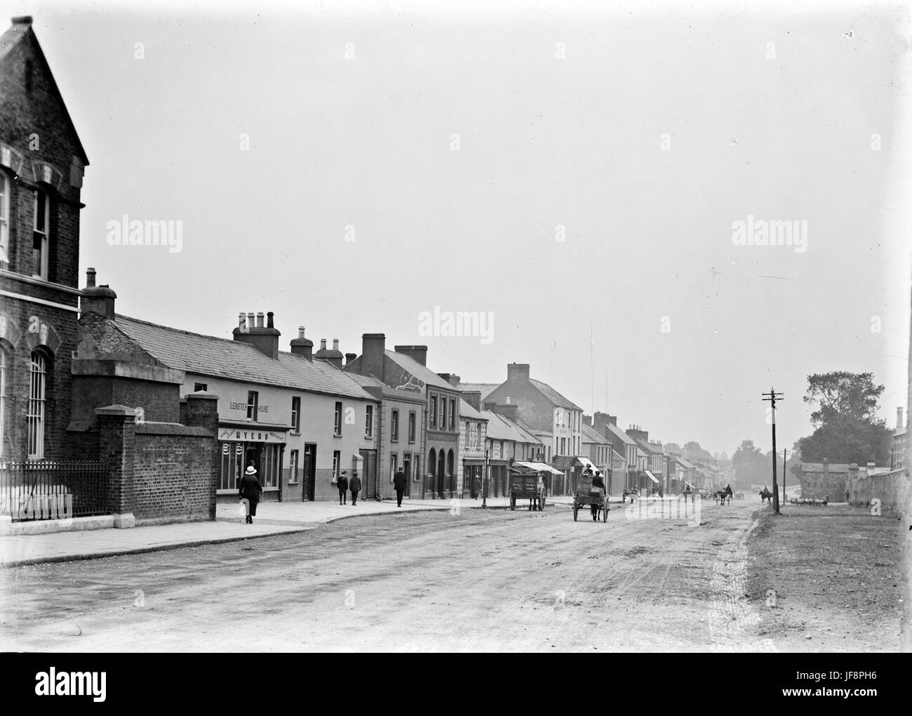 A nostalgic view of Main Street in Newbridge, Co. Kildare, Ireland ...