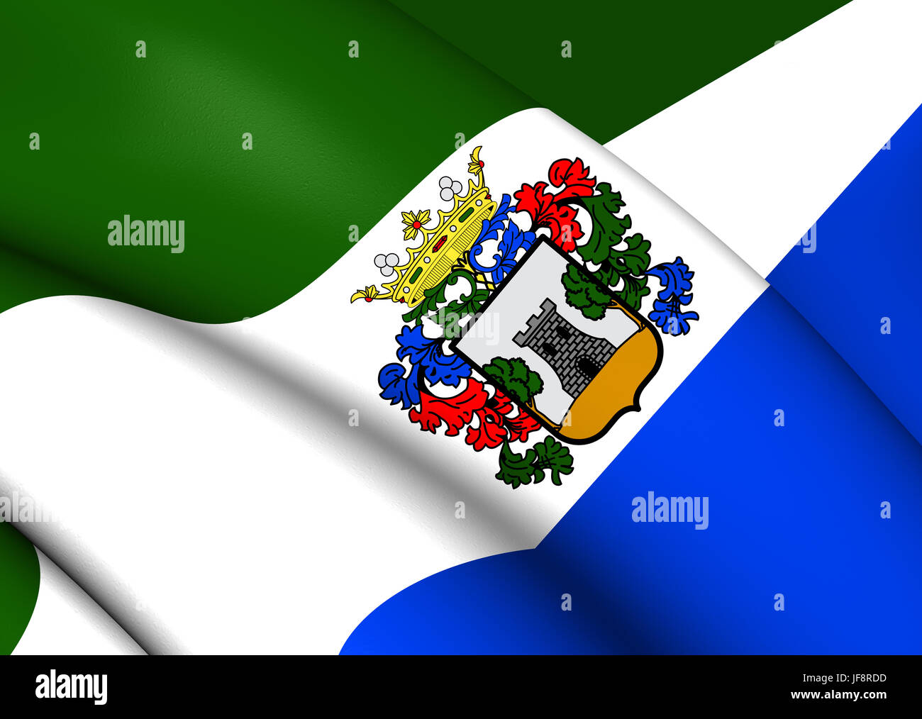 Flag of Mijas, Spain Stock Photo - Alamy