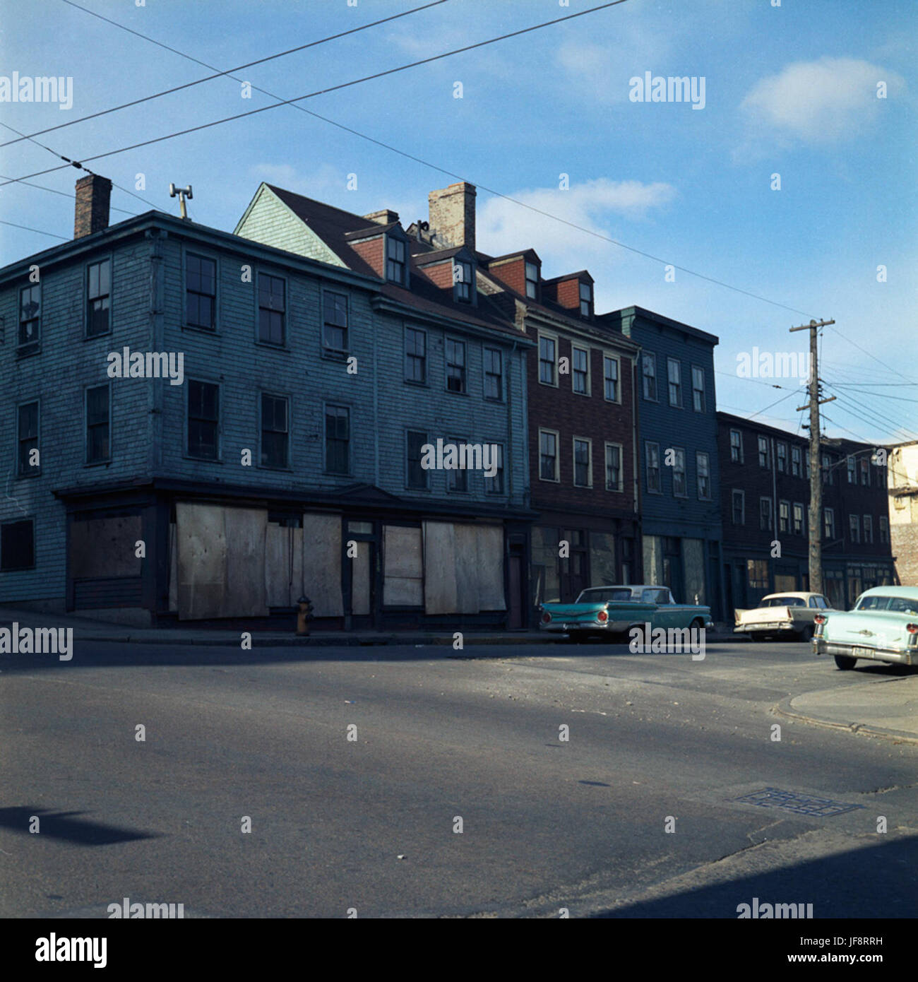 A poignant image capturing buildings in the Central Redevelopment Area ...