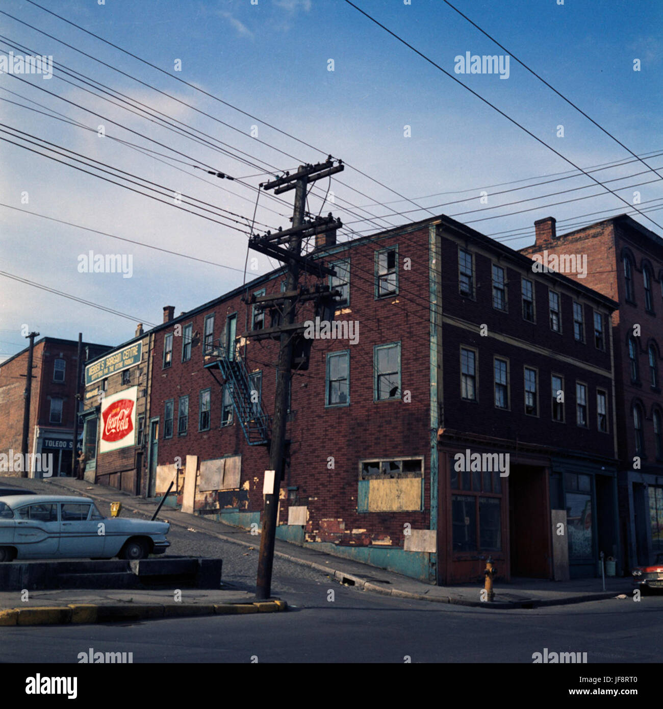 Historical buildings before urban redevelopment, demolition of old ...