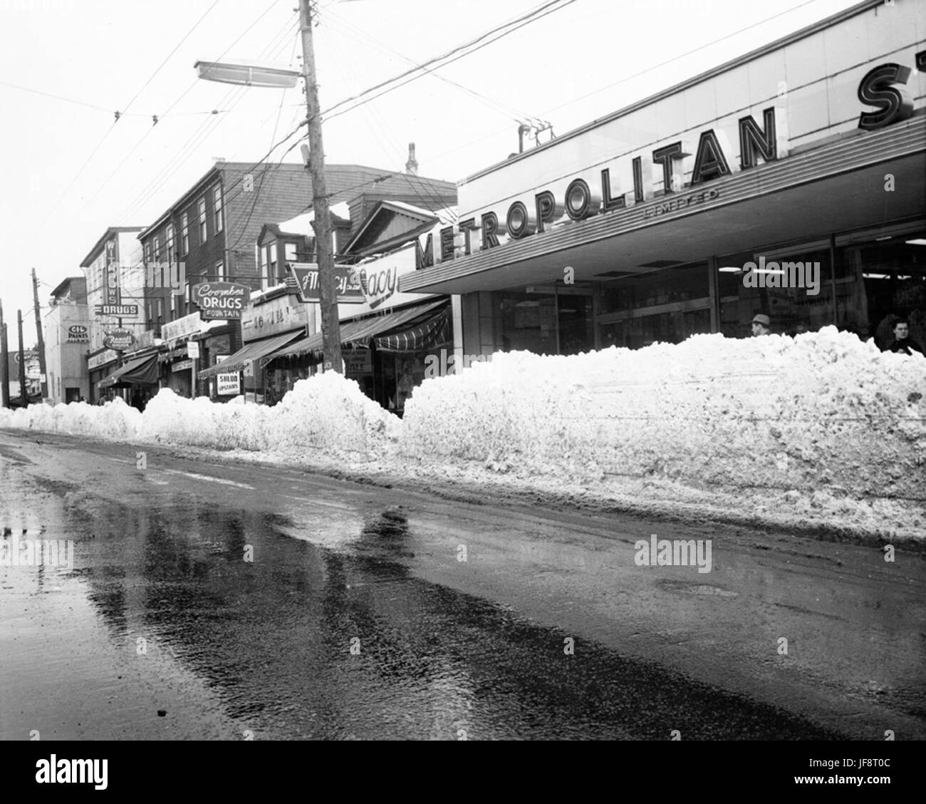 A historical winter scene from Gottingen Street in Halifax, Nova Scotia ...