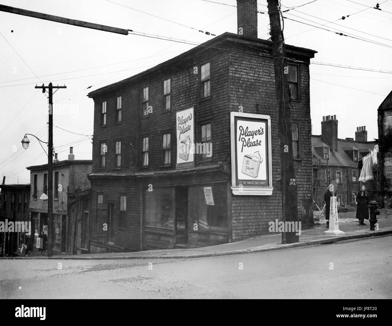 A historical photograph of 58 Jacob Street at the corner of Brunswick ...