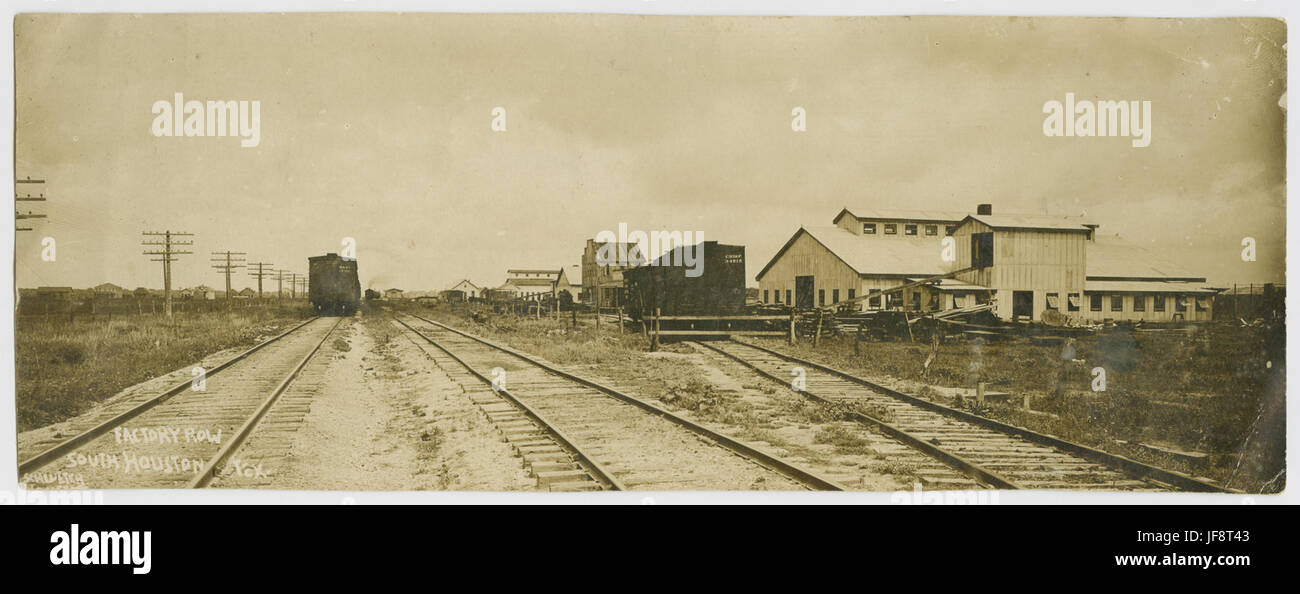 A vintage photograph of Factory Row in South Houston, Texas, capturing ...