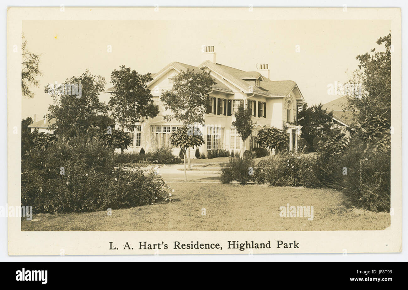A vintage photograph of L.A. Hart's residence in Highland Park, Texas ...