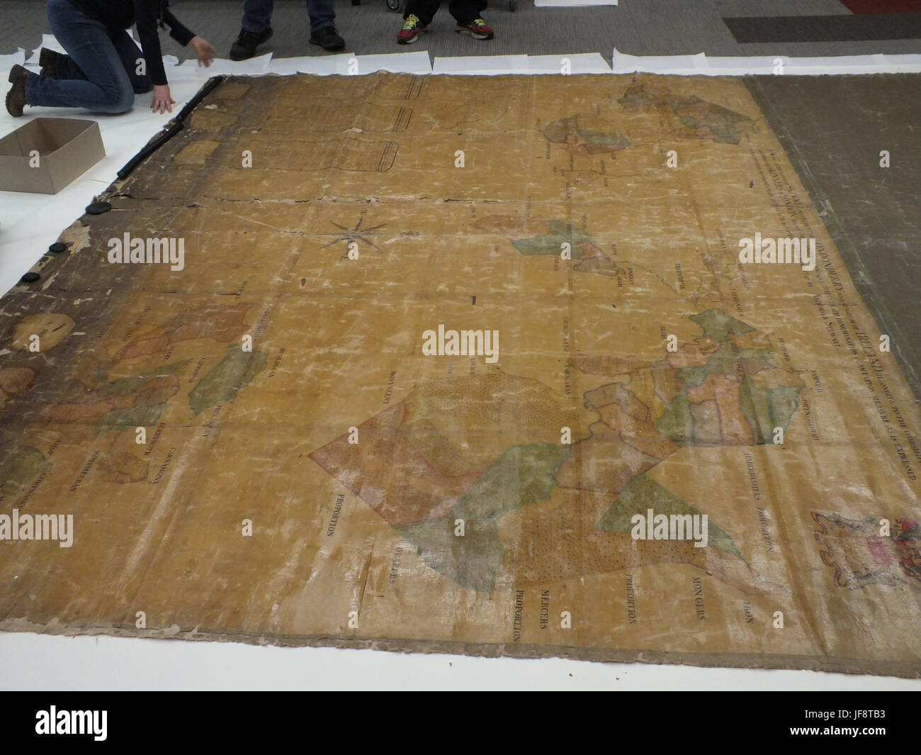 Map viewed from the right-hand side, showing an intricate drawing of ...
