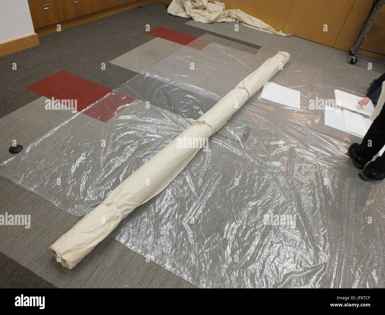 Large map wrapped in linen, preserved for centuries at PRONI ...
