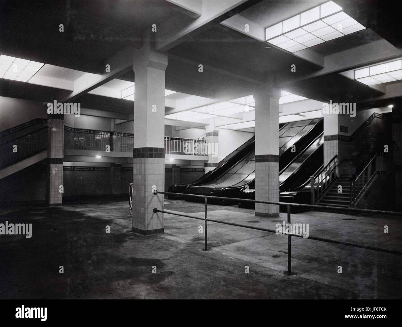 A detailed view of the escalators at Wynyard Station in Sydney ...