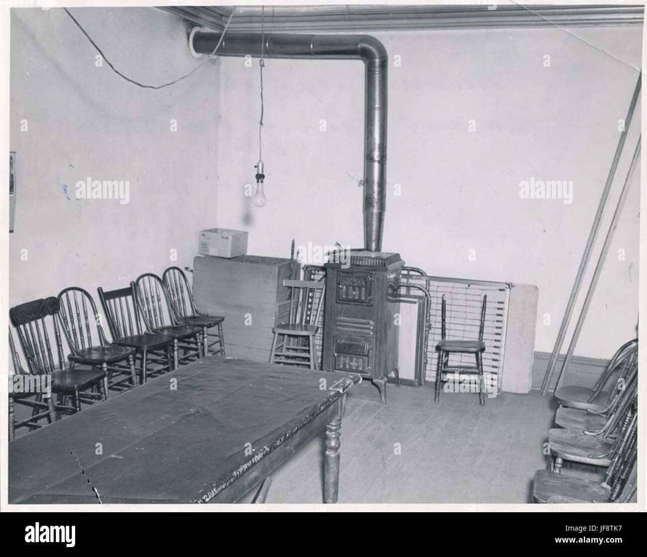A detailed line drawing of the magistrates' court room in Morrisburgh ...