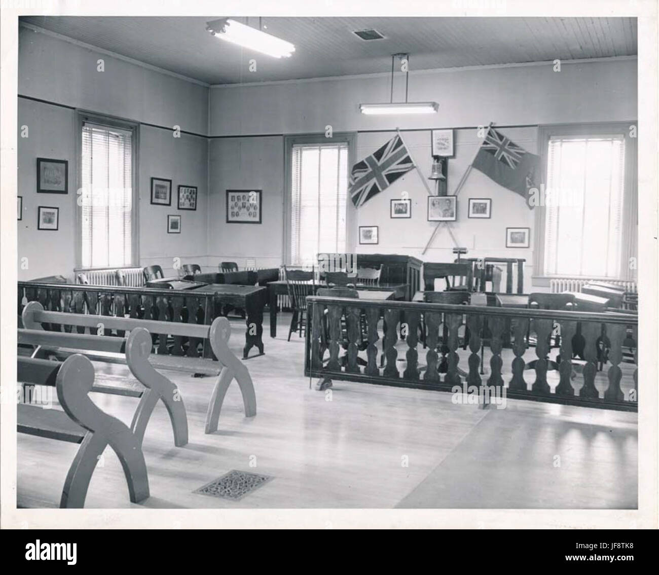 A photograph of the courtroom in Picton, Ontario, illustrating its ...