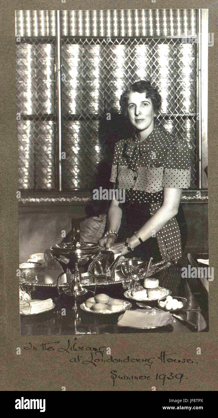 Lady Edith is captured in the library of Londonderry House, London ...