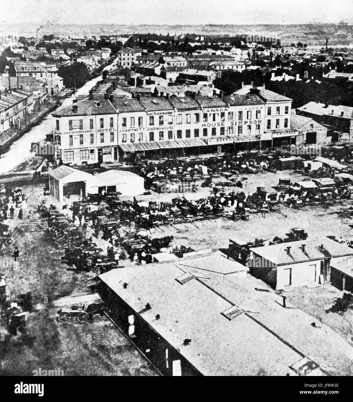 Old map of hamilton Black and White Stock Photos & Images - Alamy