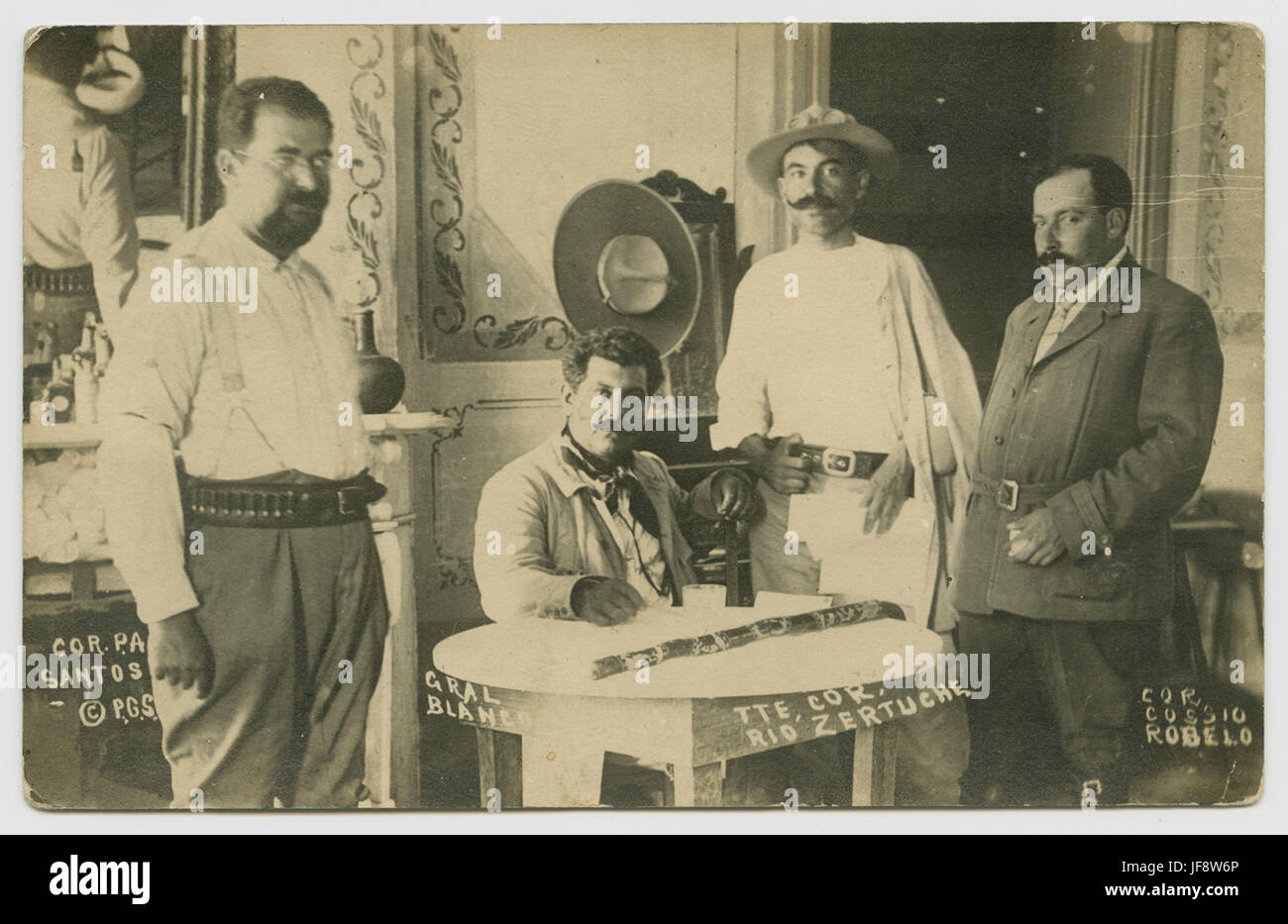 Mexican Revolutionary leaders, including Colonel PA Santos and General ...