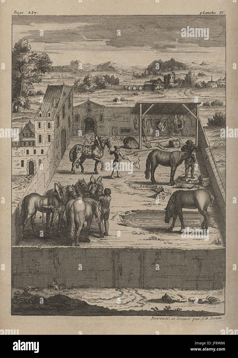 French, harnessing draft horses, agricultural techniques, historical ...