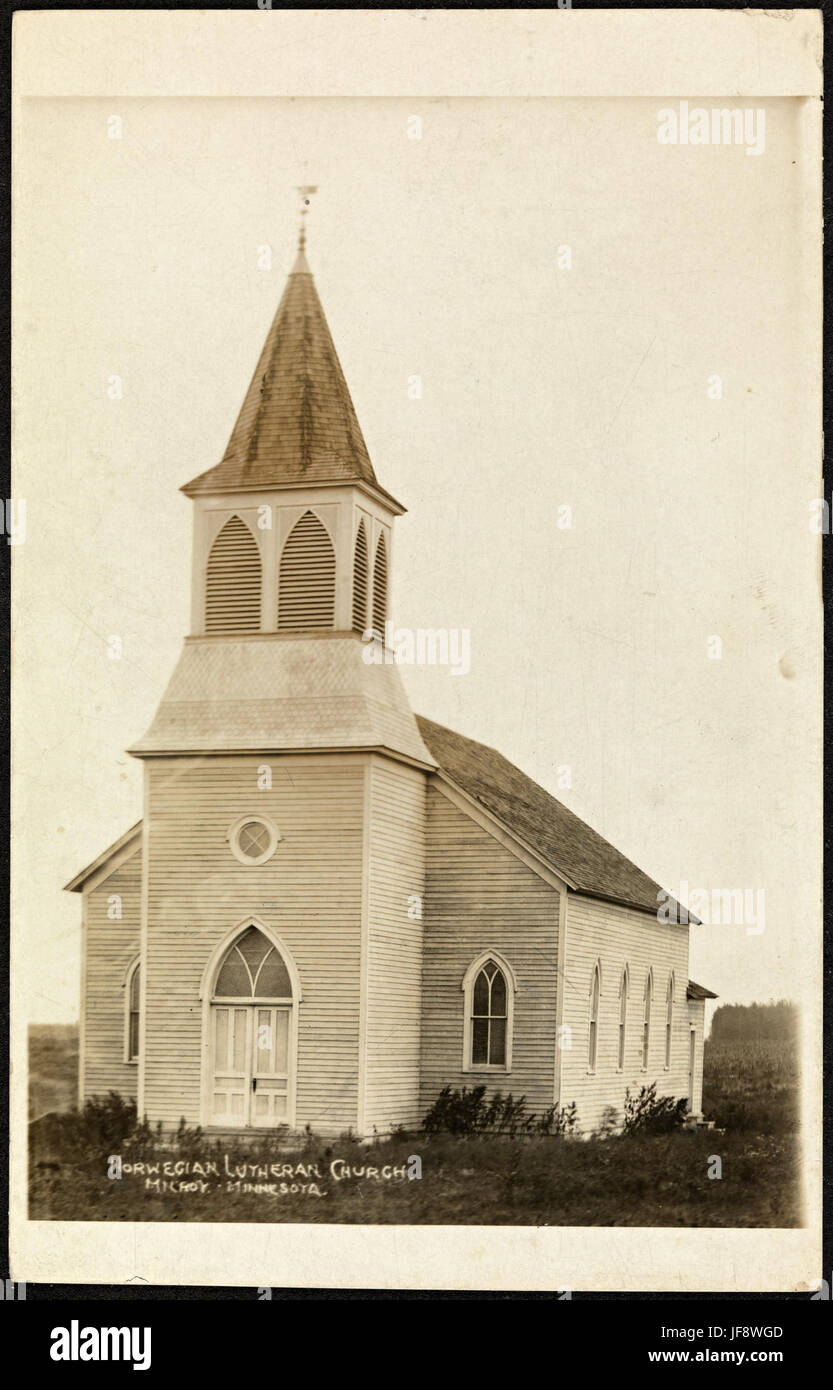 The Norwegian Lutheran Church in Milroy, Minnesota, captured in vintage ...