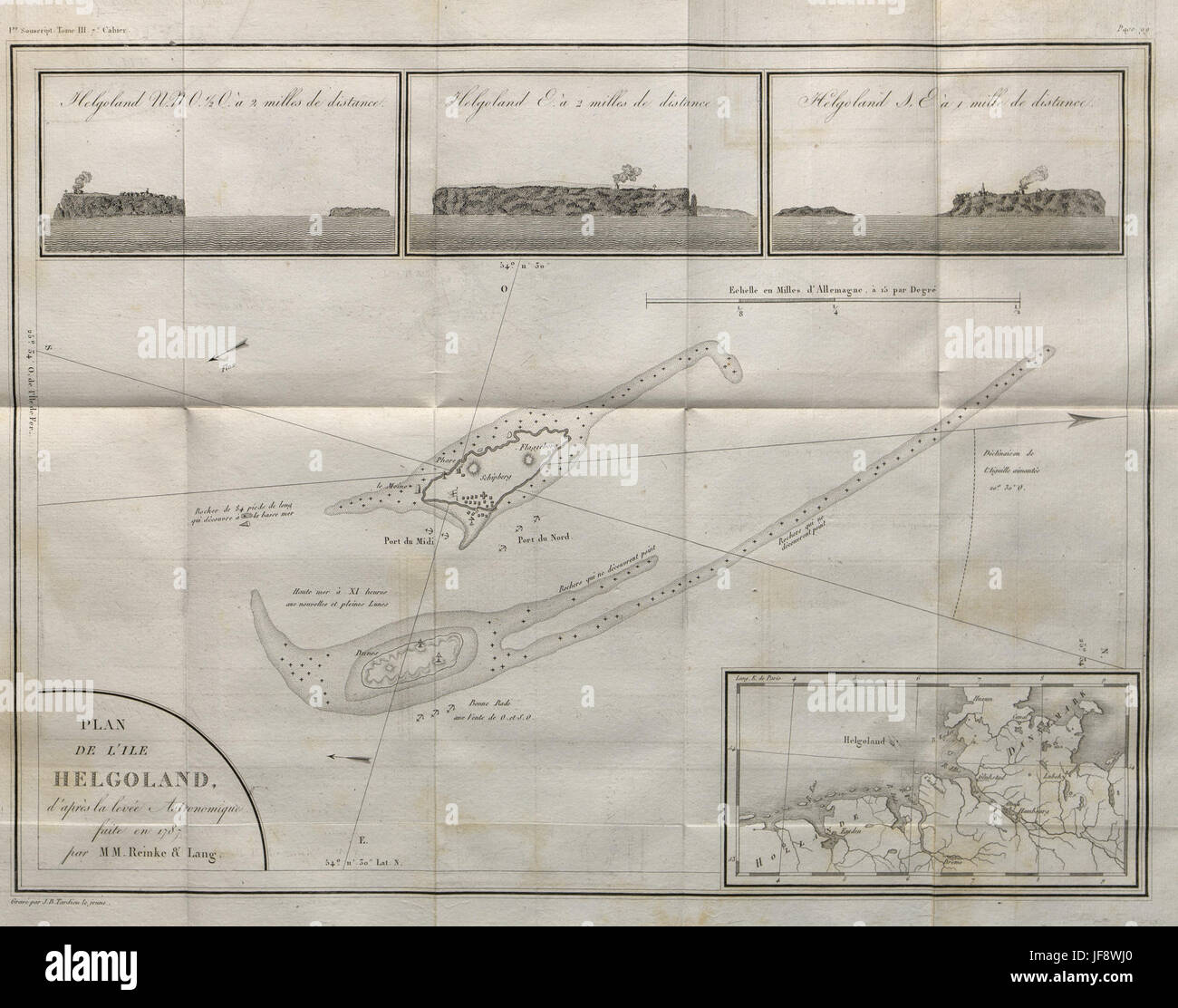 Plan de l'Œle Helgoland: A historical map showing the layout of ...