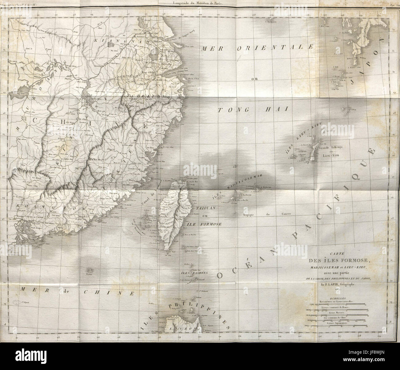 A historical map depicting the islands of Formosa (Taiwan) from a 19th ...