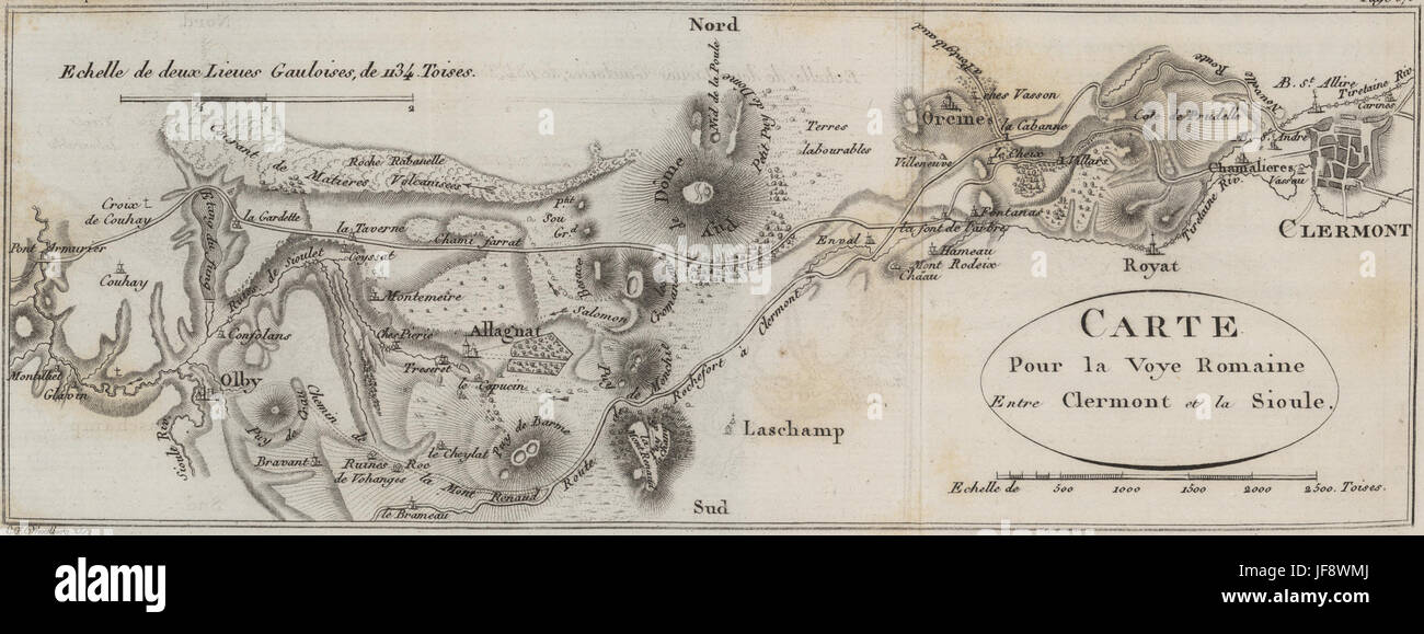 Roman road map, Clermont, Sioule, historical routes, ancient Roman ...