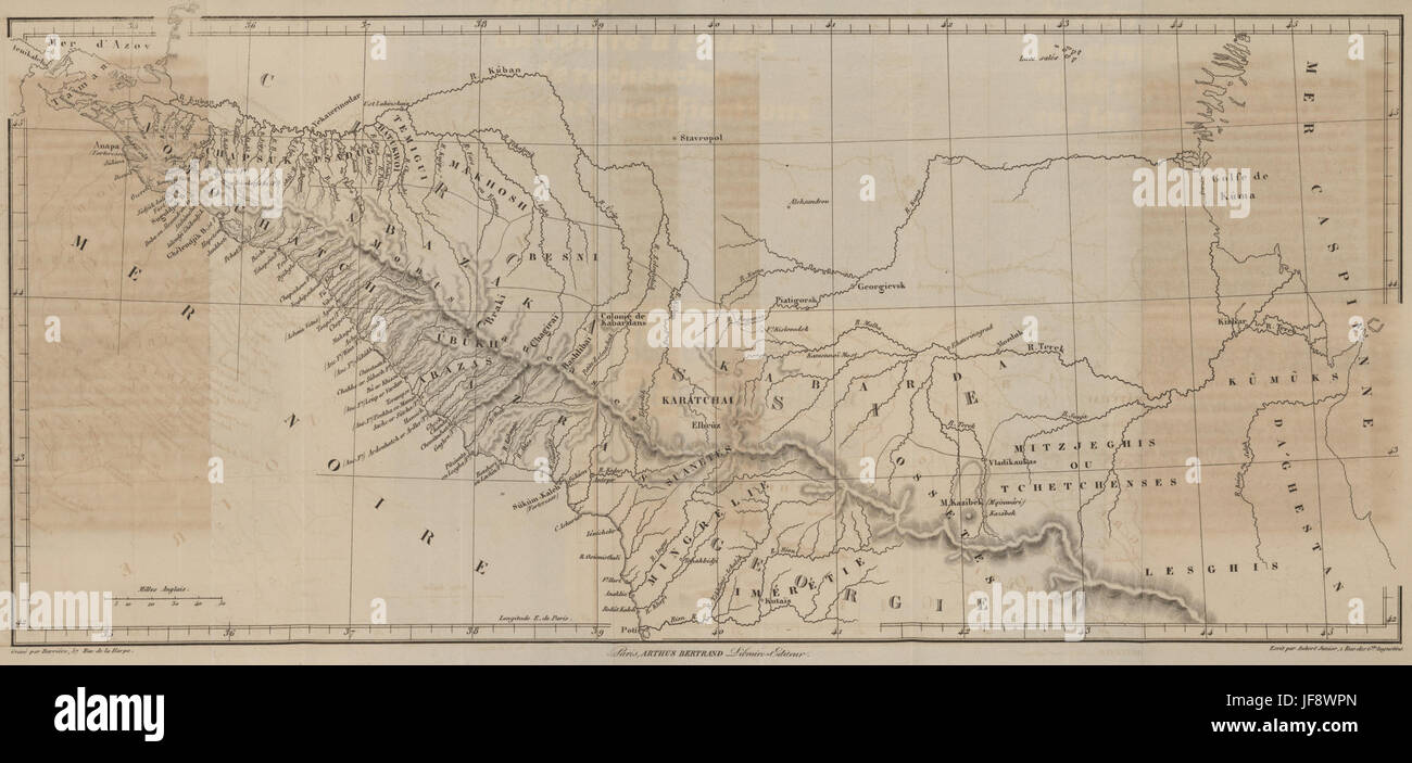 An old map of Circassia, a region rich in history and culture, depicted ...