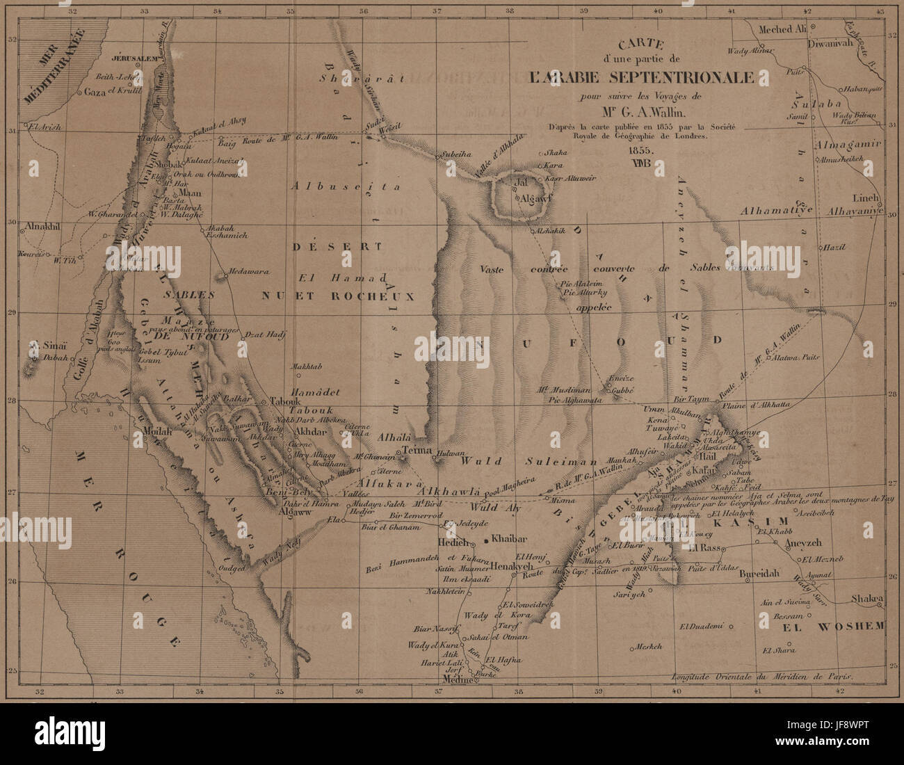 Carte d'une partie de l'Arabie Septentrionale - A map depicting a part ...