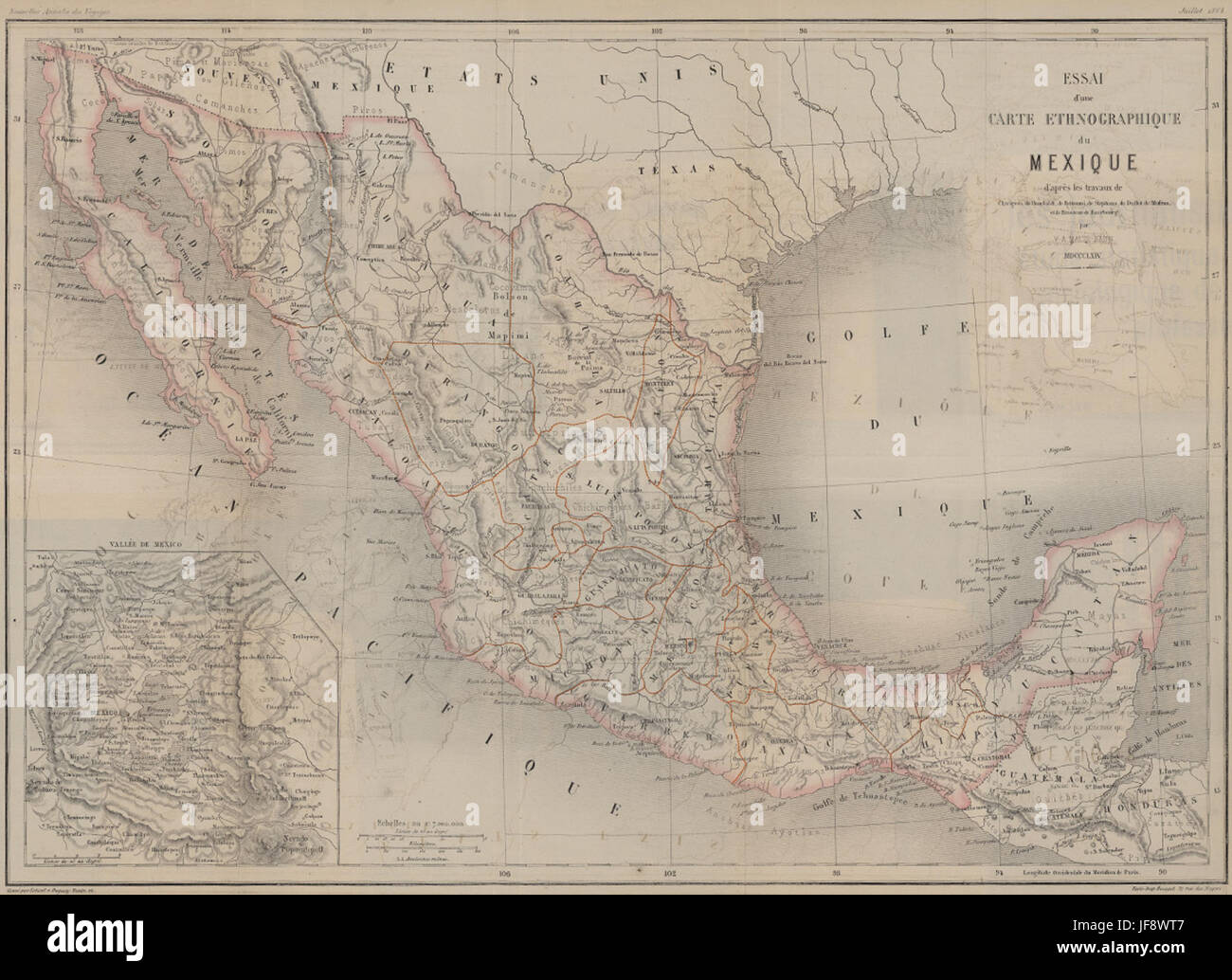 Essay of an ethnographic map of Mexico, from the historical archives of ...