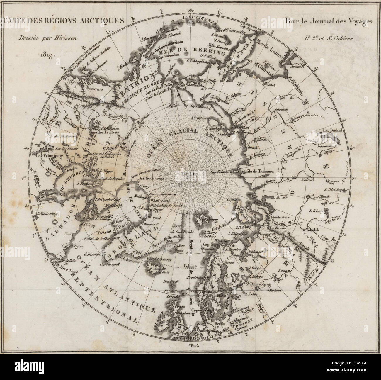 Map of Arctic regions from historical records Stock Photo - Alamy