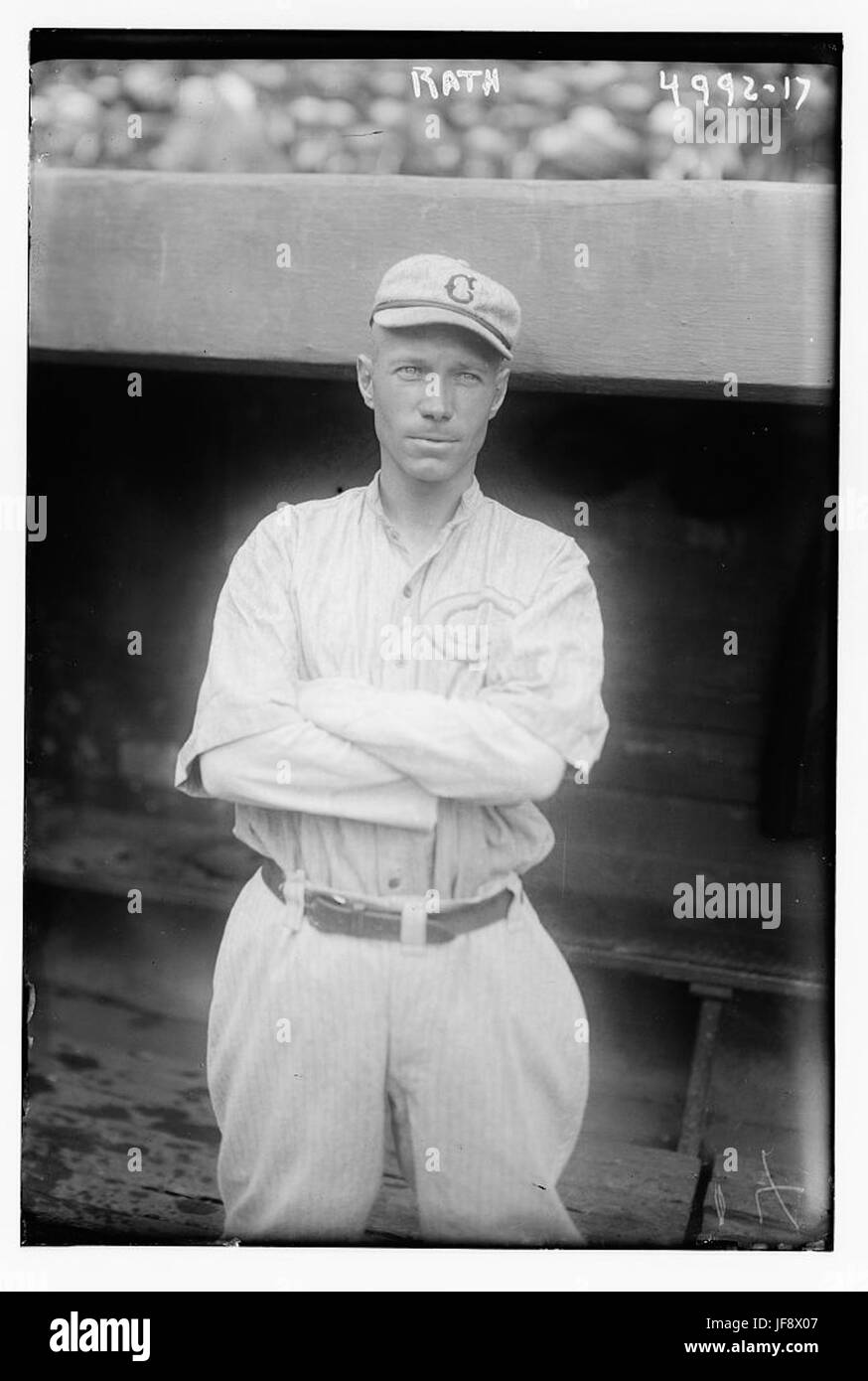 Morrie Rath of the Cincinnati National League, captured in action ...