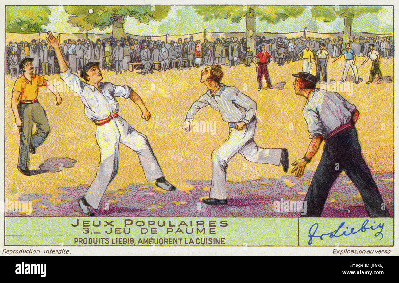 Jeu de paume - precursor of tennis played without rackets. Popular ...