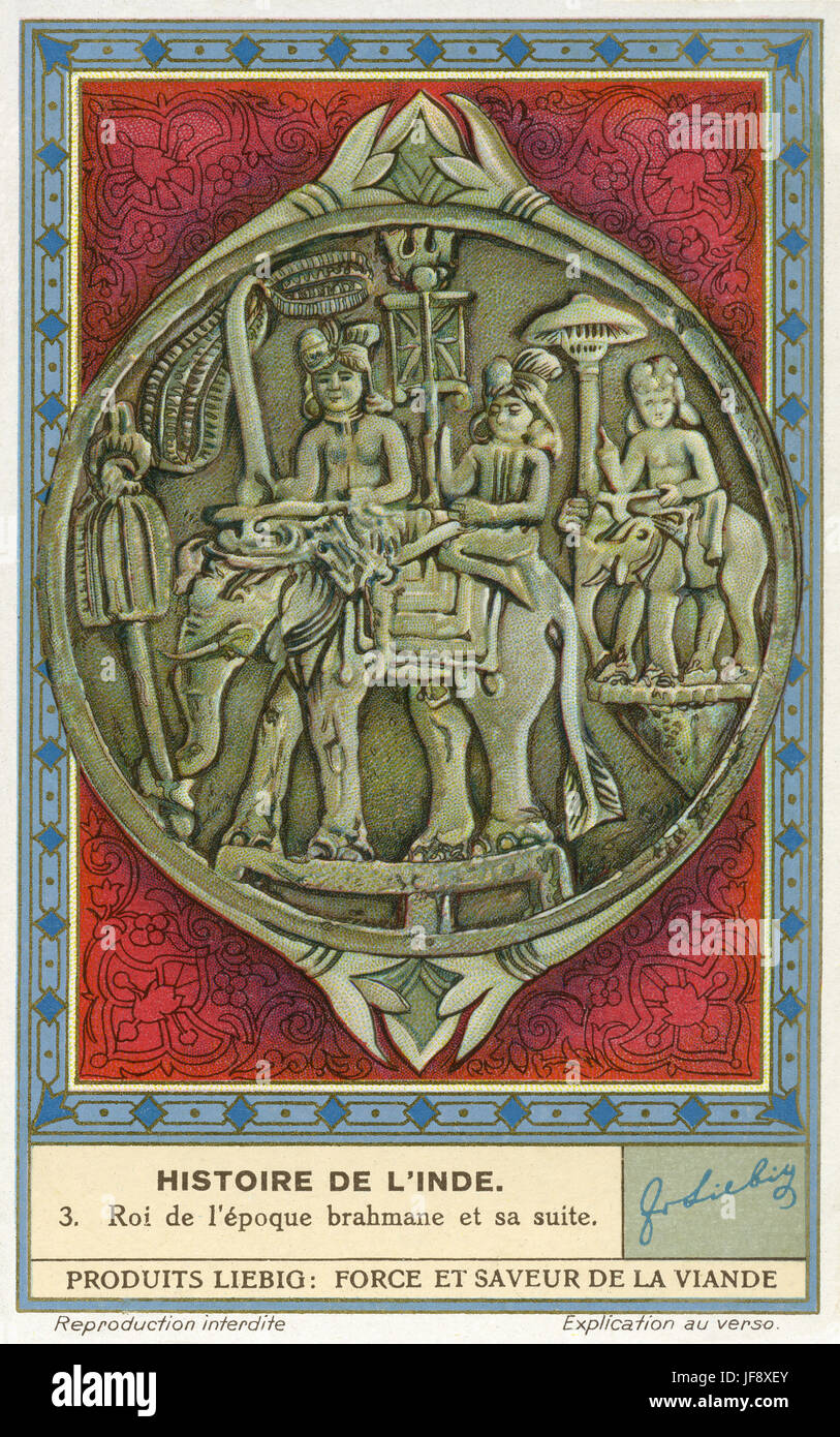 King of the Vedic period riding an elephant with his train. History of ...