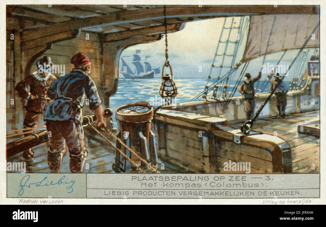 The compass, used by Columbus. Fixing a position at sea. Liebig ...