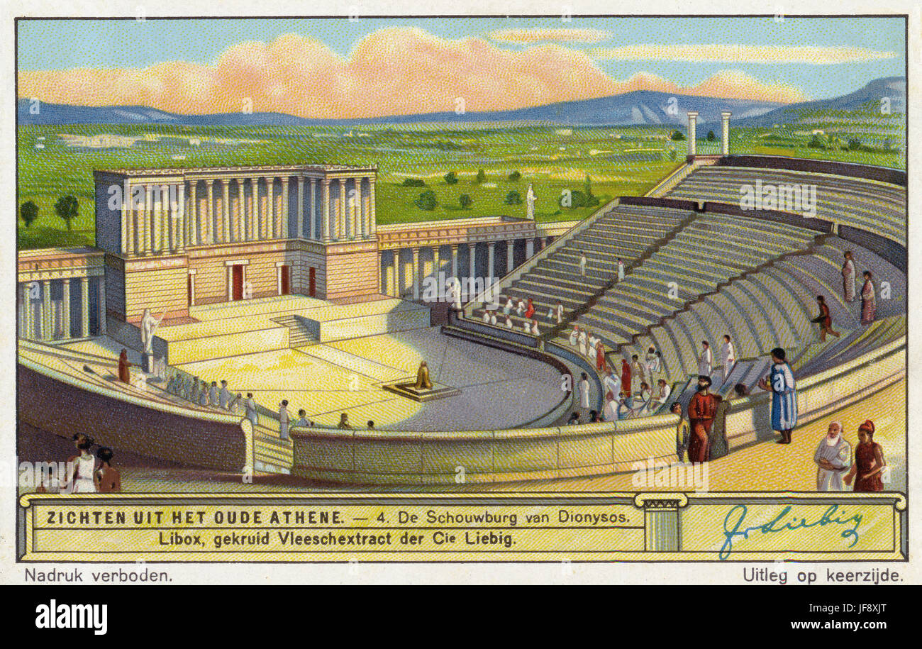 Theatre of Dionysus. Scenes of ancient Athens. Liebig collectors' card ...