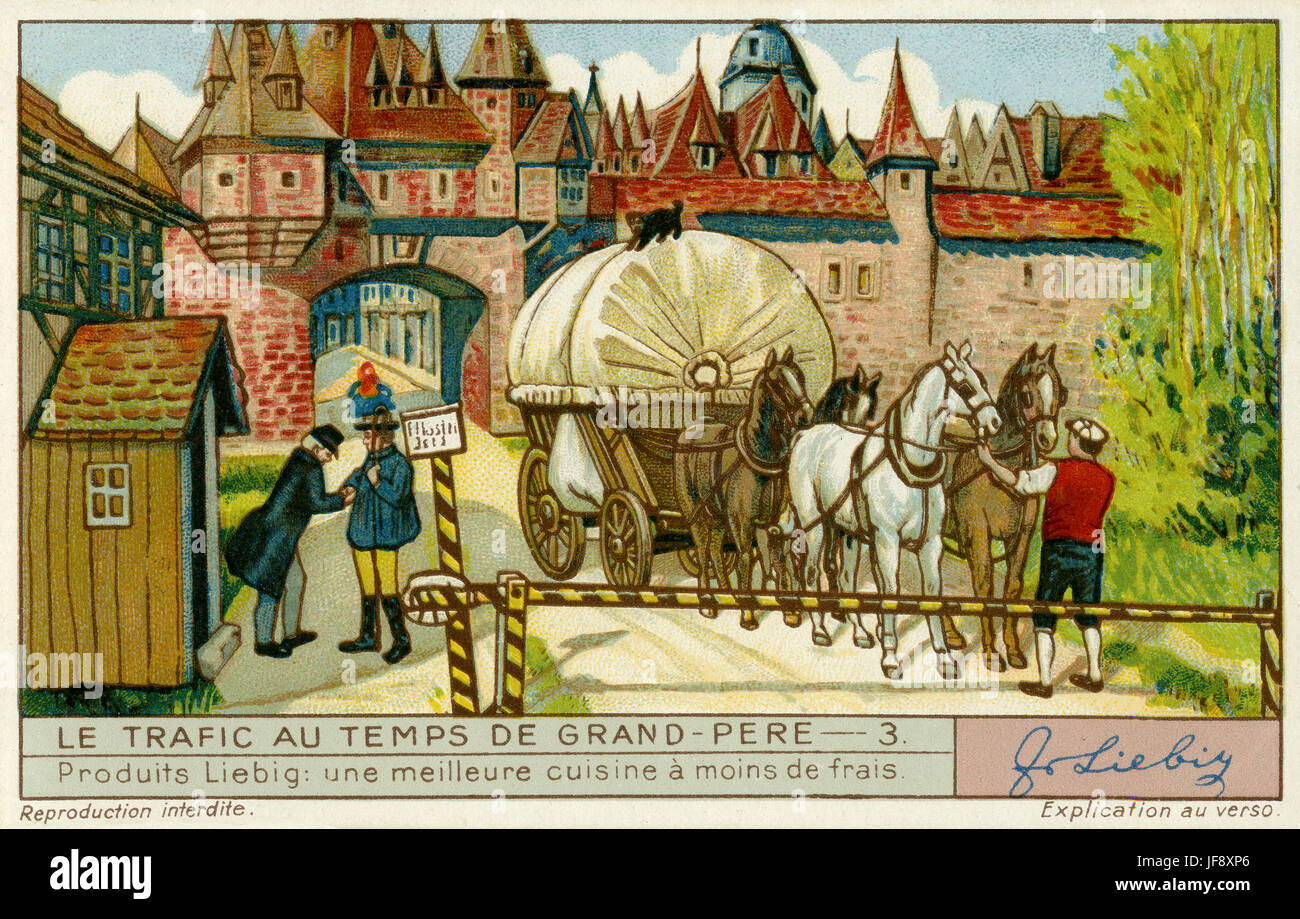 Local customs house. Historical modes of transport. Liebig collectors ...