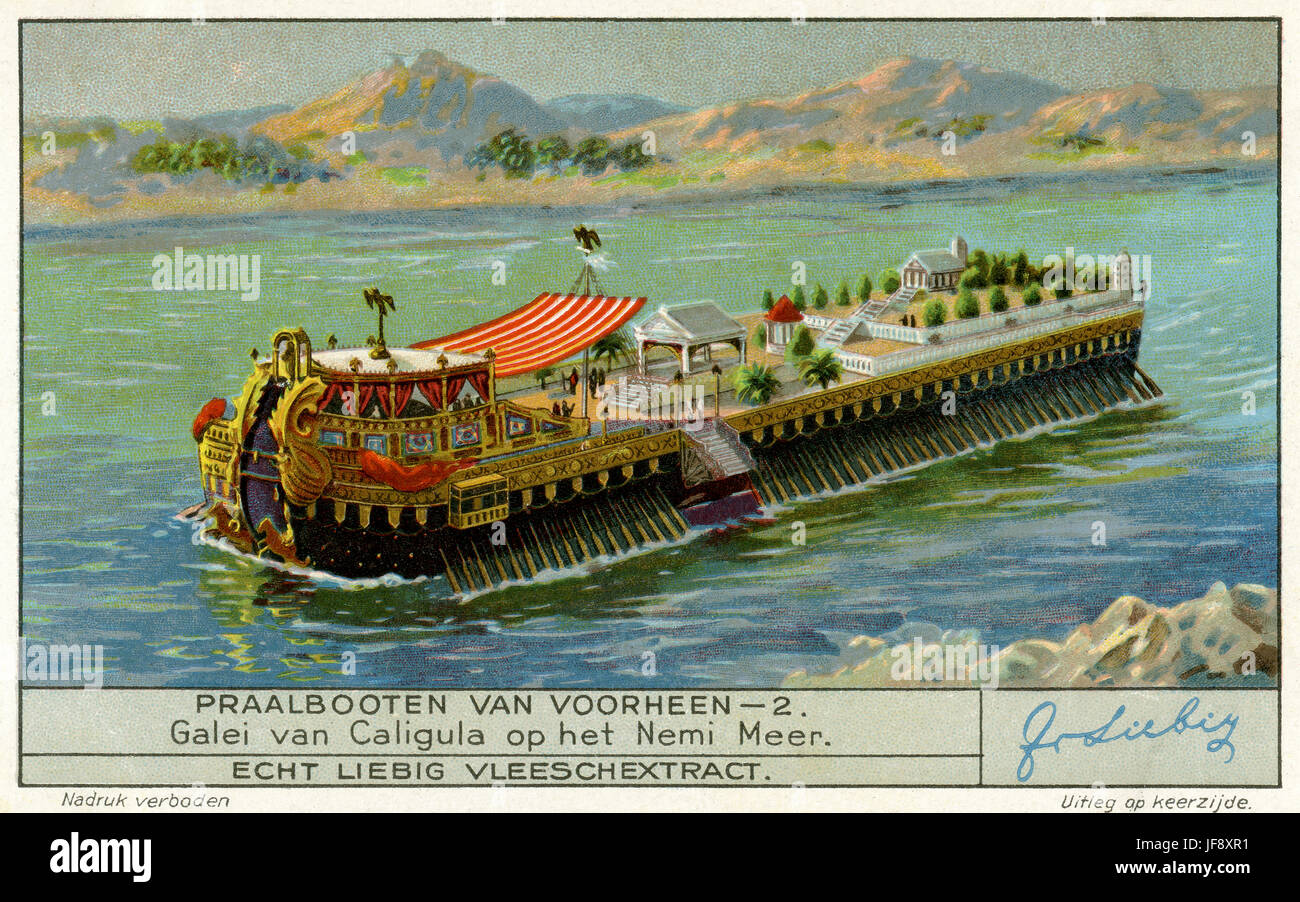 Nemi ships built by Caligula, 1st century AD. Historical luxury ships ...