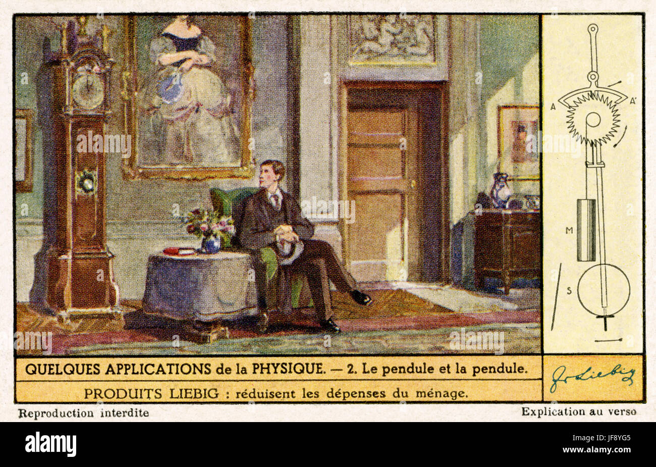 Pendulum. Practical applications of physics. Liebig collectors card ...