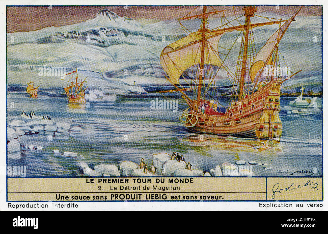 Passing through the strait of Magellan, first circumnavigation of the ...