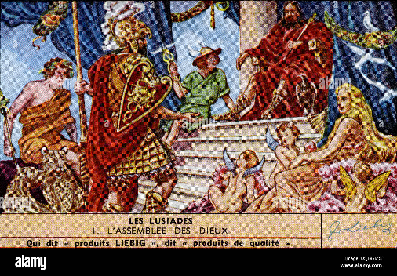 Council of the Olympian gods, Canto I. The Lusiads, epic poem by Luis ...