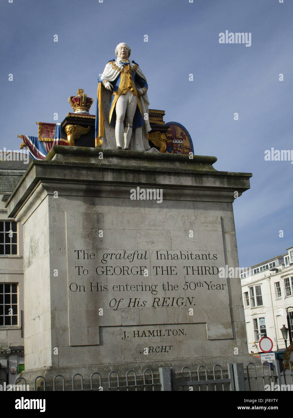 King’s Statue - statue of George III in his coronation robes on ...