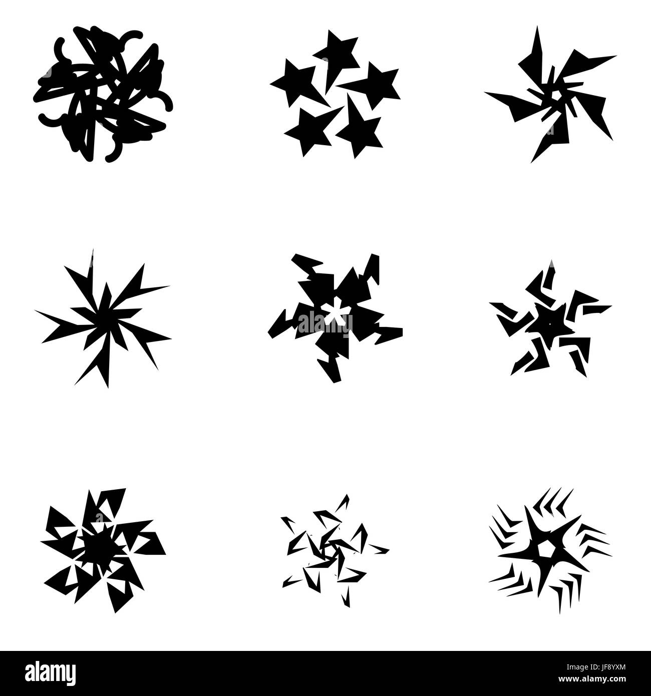 Silhouette of Design Elements Isolated on White Background Stock Vector ...
