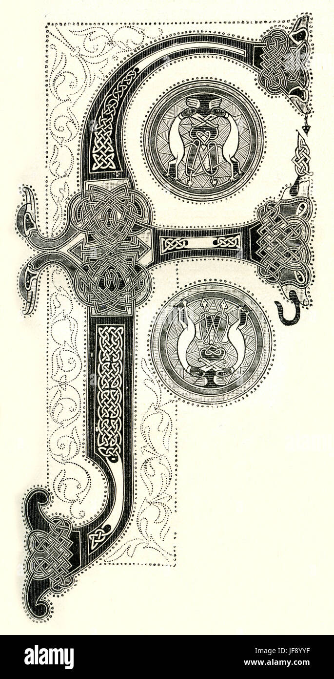 Illuminated letter F from a Bible manuscript belonging to Charles II ...