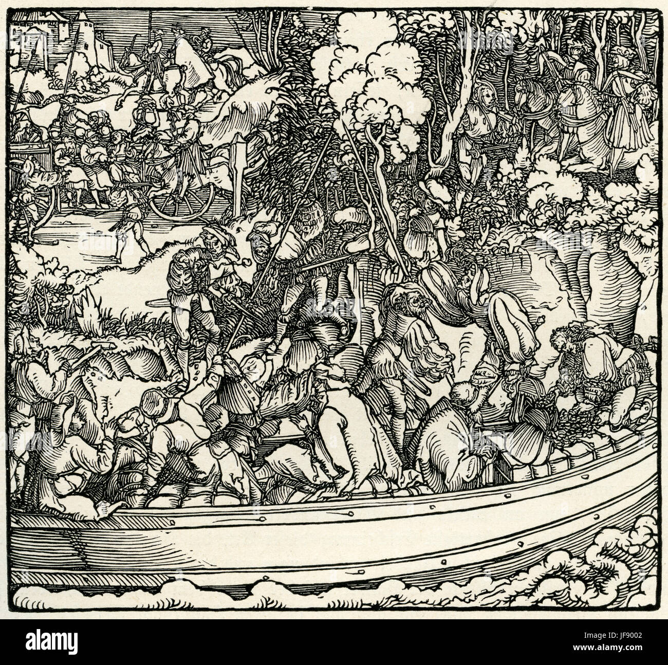 Medieval German robber barons pillaging a ship - feudal landowner ...