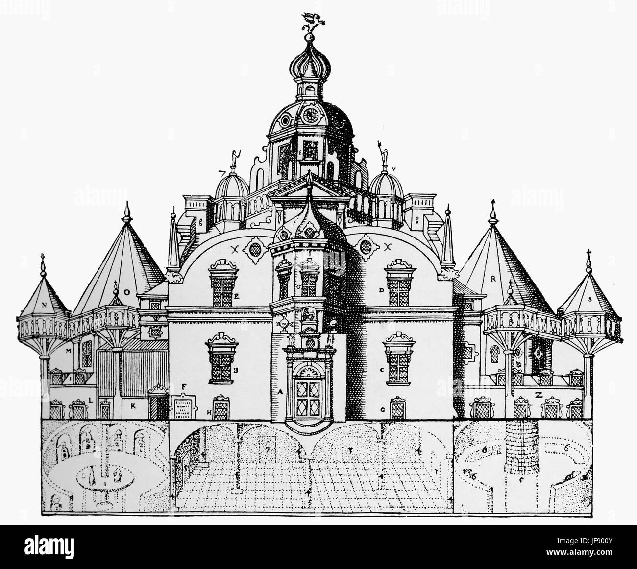Observatory Uraniborg / Uranienborg created by Tycho Brah. Danish ...